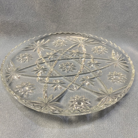 Anchor Hocking | Dining | Anchor Hocking Crystal Platter Saw Tooth ...